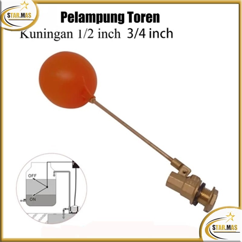 Jual Pelampung Kuningan Honxi 1/2" 3/4" Inchi Bola Pelampung Toren ...