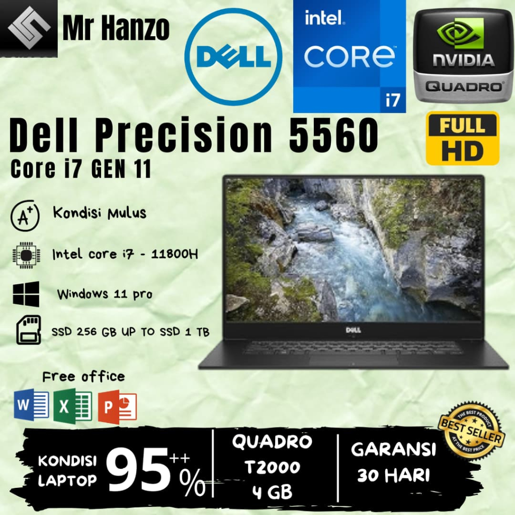 Jual DELL Precision 5560 core i7 11800H | 32GB | SSD 1TB | Quadro T1200 ...