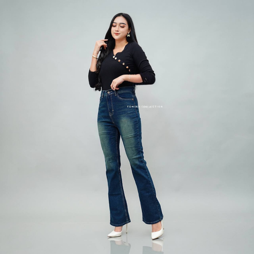 Jual Highwaist Cutbray Jeans Retro 114 - Celana Jeans Cutbray Premium ...