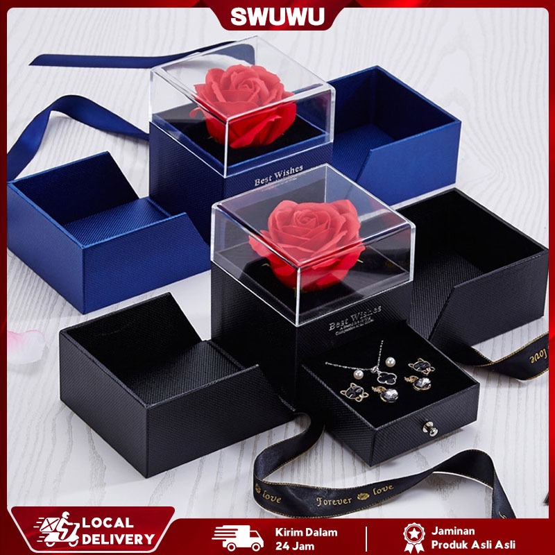 Jual Jewelry Gift Box Valentine Rose Flower Kotak Hadiah Tempat ...
