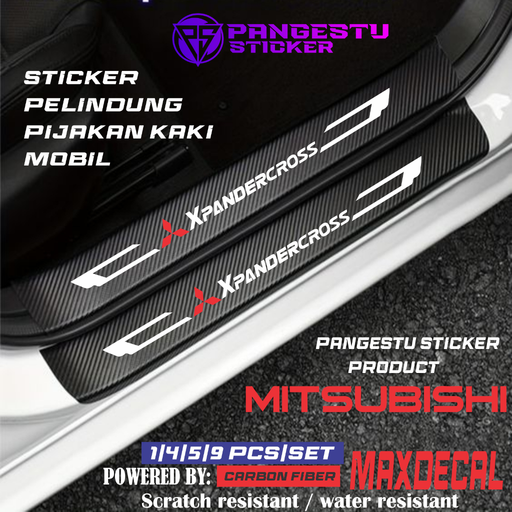 Jual PS 9Pcs Stiker 3D Door Sill Plate Guard MITSUBISHI XPANDER CROOS ...