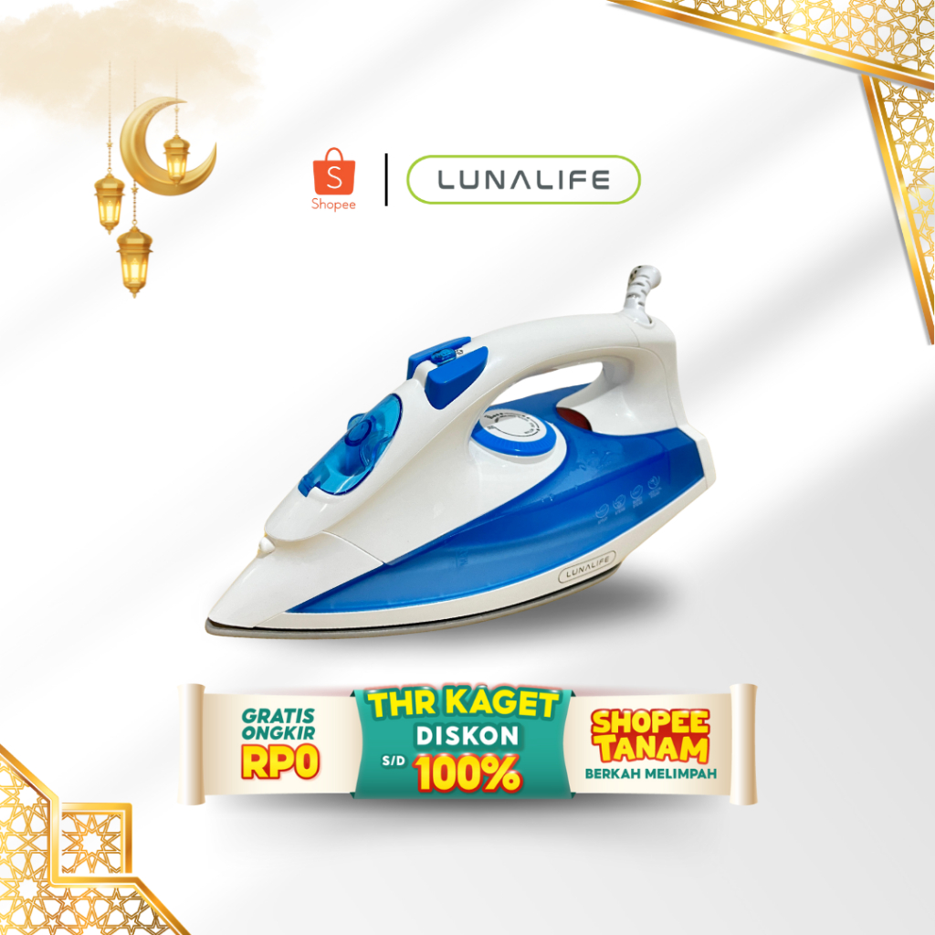 Jual LUNALIFE Setrika Baju Uap SU1C Bahan Ceramic Coating Tapak Anti ...