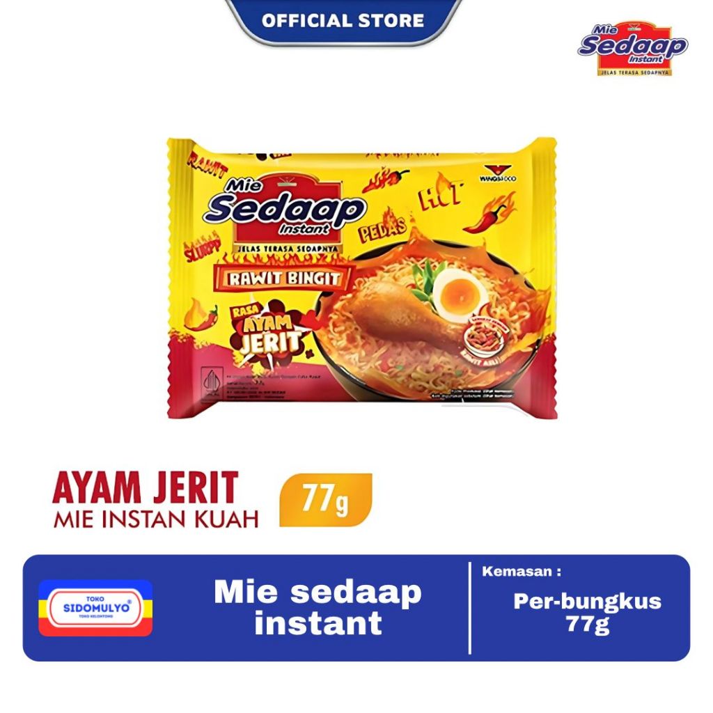 Jual Mie Sedaap RAWIT BINGIT Mi Instant HOT Mie Kuah Pedas Rasa AYAM ...