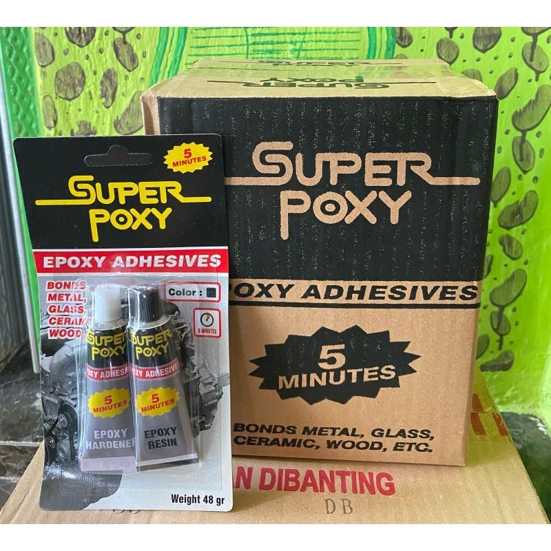 Jual SUPER POXY LEM BESI CAMPUR/ PLASTIC STEEL/ STIL EPOXY 5 MENIT(48gr ...