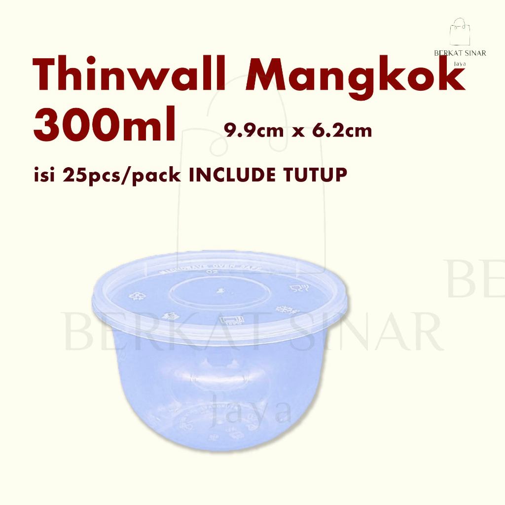 Jual THINWALL MANGKOK / BOWL / BULAT / ROUND 300ML ISI 25 PCS | Shopee ...