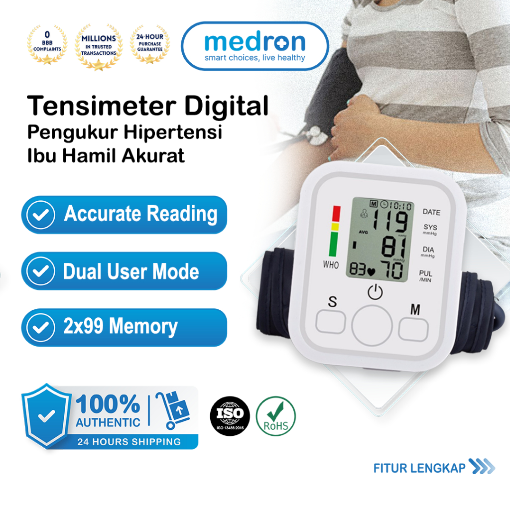 Jual MEDRON Tensi Darah Digital Alat Ukut Tekanan Darah Dan Jantung/ Tensi Darah Digital ...