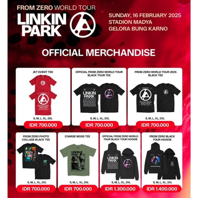 Jual Linkin Park Merchandise Tshirt Kaos Official Konser | Shopee Indonesia
