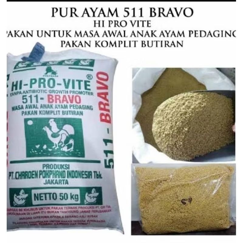 Jual PUR 511 BRAVO Pakan Ayam Pedaging Empan Ternak | Shopee Indonesia