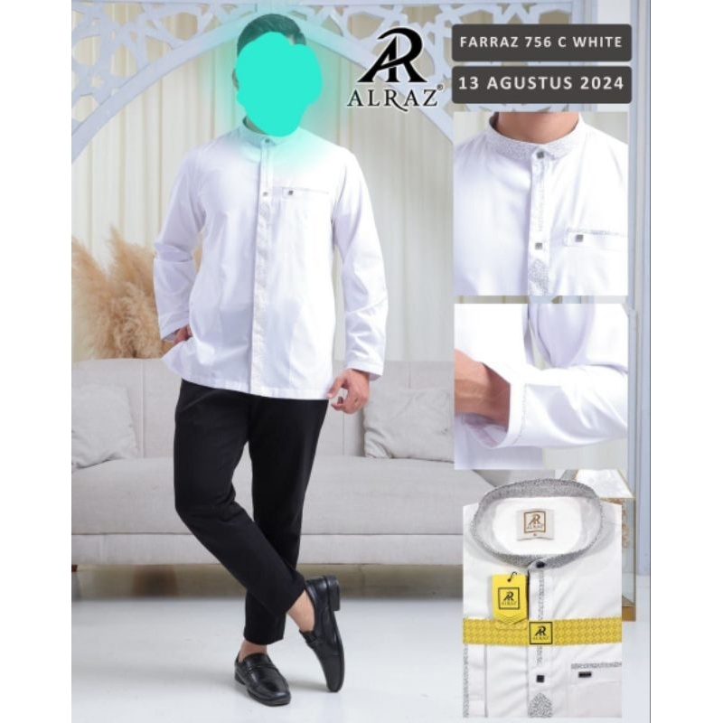 Jual Koko Alraz Khusus Putih Model Farraz Lengan Panjang Polos Katun ...