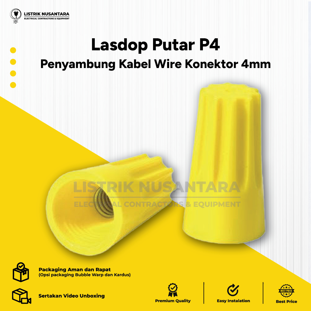 Jual Lasdop Putar P4 Penyambung Kabel Wire Konektor 4mm/Lasdop ...