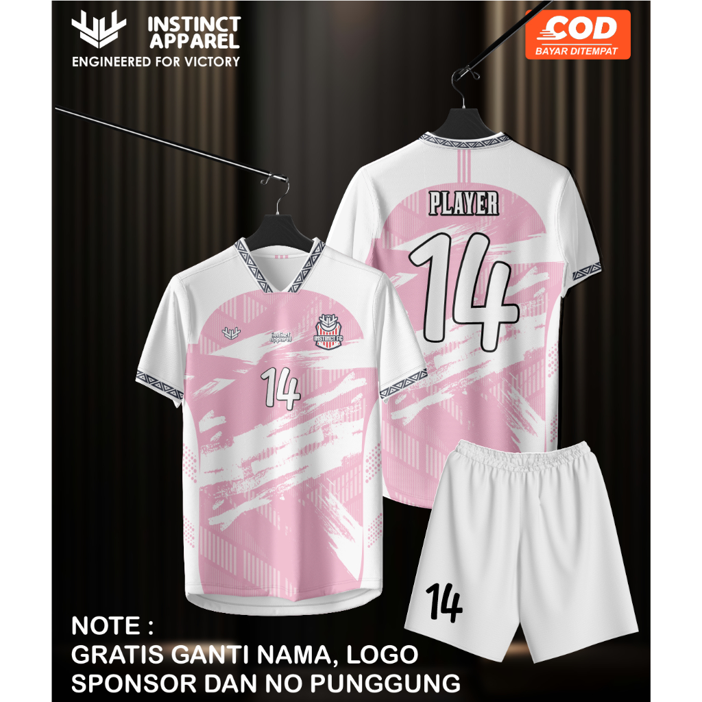 Jual JERSEY VOLLY / VOLI FULL PRINTING PRIA WANITA PUTIH PINK FREE NAMA ...