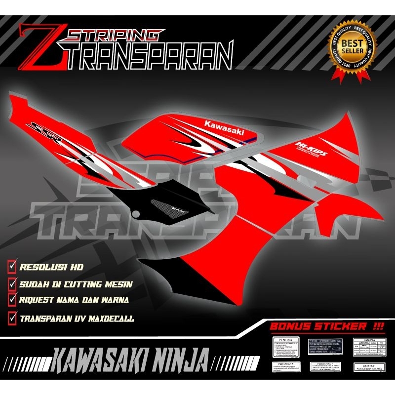 Jual Striping Ninja KRR SSR custom transparan UV MAXDECAL kr9 bisa ...