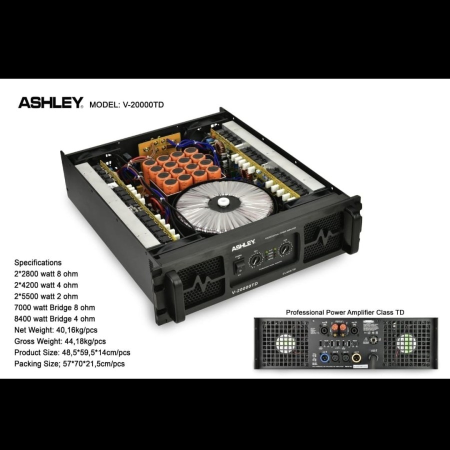 Jual POWER AMPLI ASHLEY V 20000 TD/ POWER AMPLI ASHLEY V20000TD CLASS ...