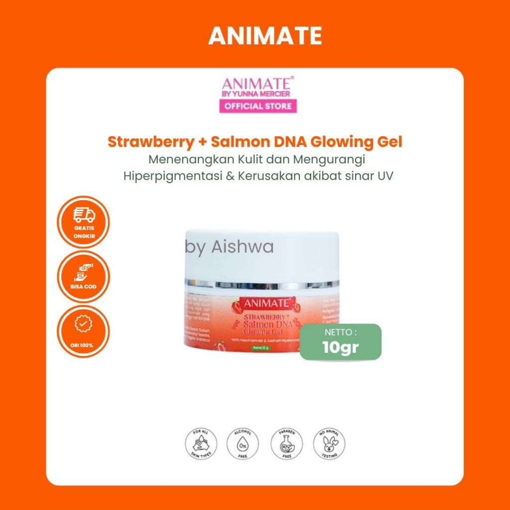 Jual Animate Strawberry + Salmon DNA Glowing Gel 10 gr | Shopee Indonesia