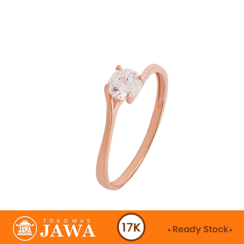 Jual Toko Mas Jawa Cincin Emas Tierys Diamond Look Kadar 17 Karat | Shopee Indonesia