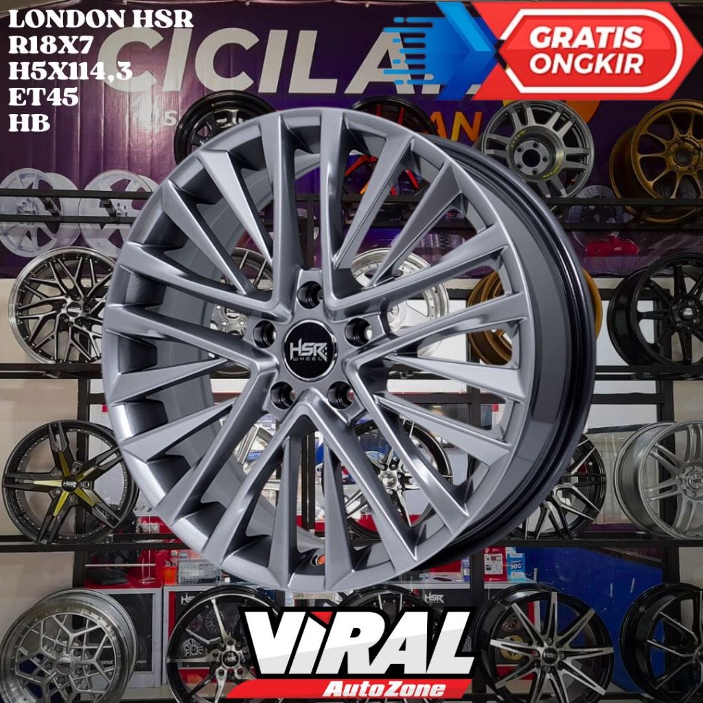 Jual Velg Mobil Ring 18 HSR LONDON R18 LEBAR 7 LOBANG BAUT 5 ET45 HYPER ...