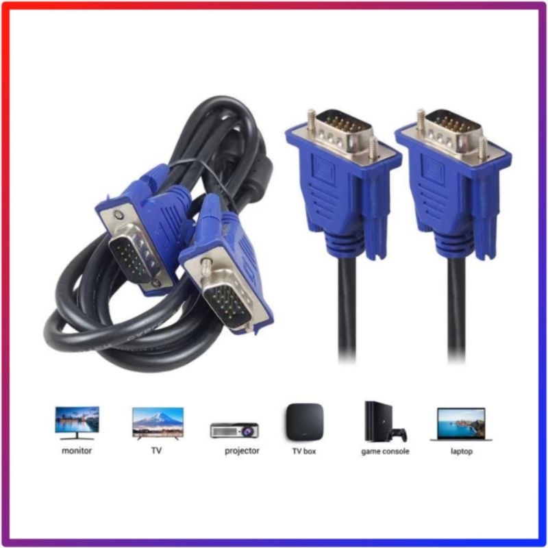 Jual Kabel Vga 1,5M / Vga to Monitor Laptop 1,5 Meter | Shopee Indonesia