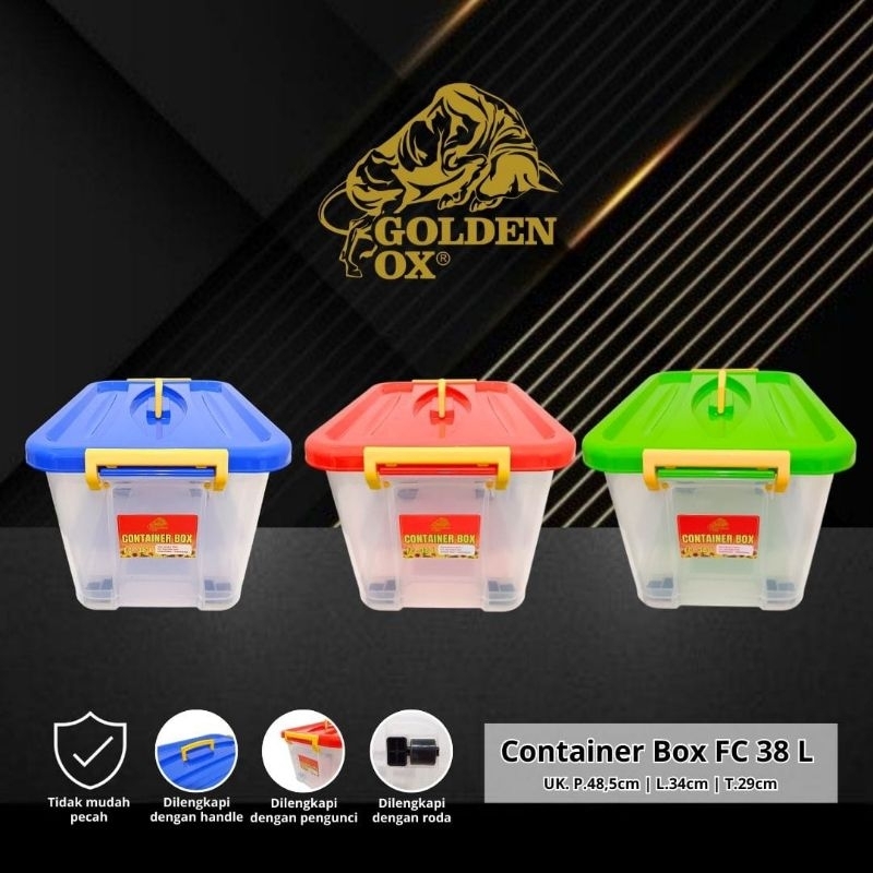 Jual Container Box Golden Ox 100% ORIGINAL CB Kapasitas 38 Liter ...