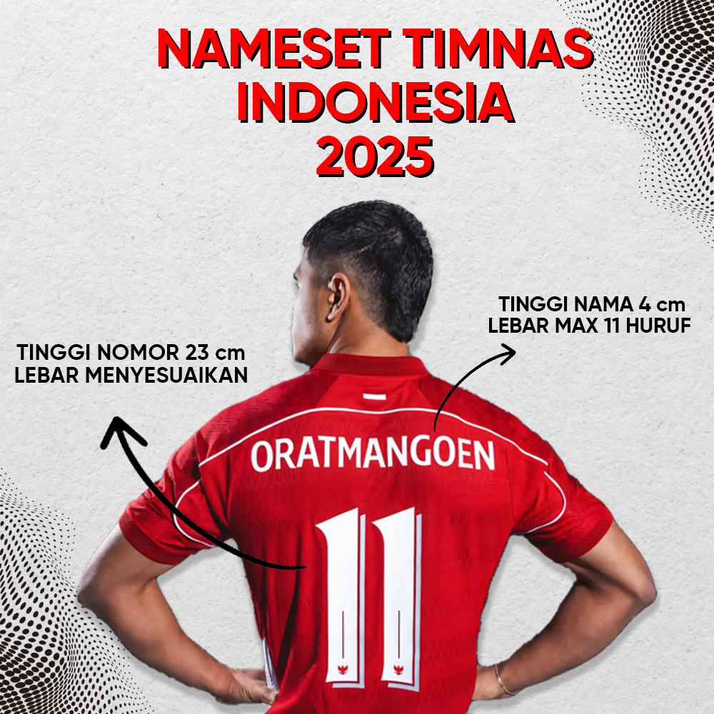 Jual font nameset timnas indonesia 2025 CUSTOM NAMA NOMOR TIMNAS INDONESIA 2025 TERBARU NAMESET ...