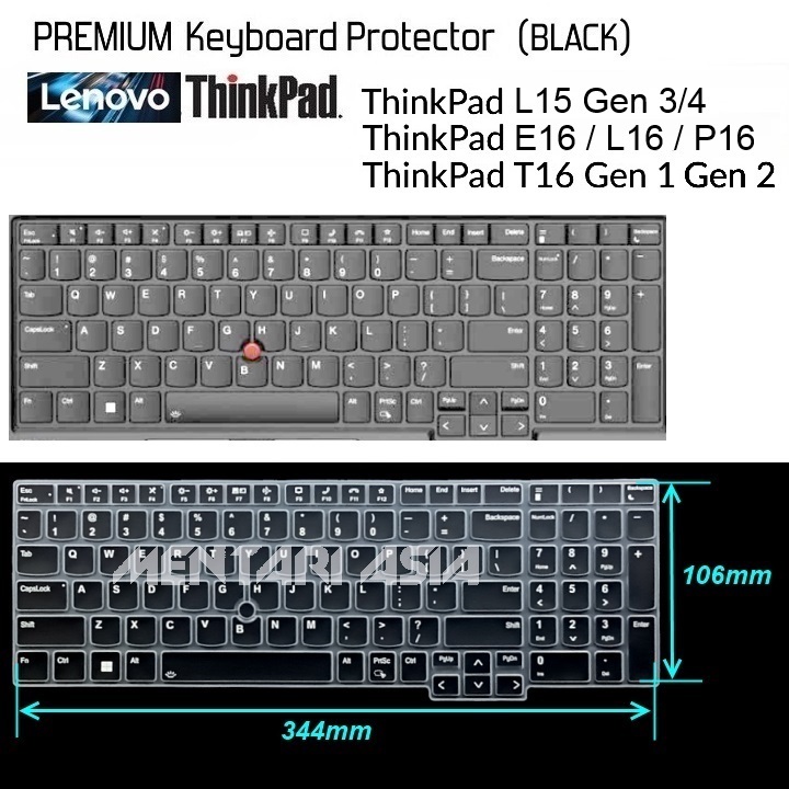 Jual Keyboard Protector Lenovo ThinkPad L15 Gen-3/4 E16 L16 P16 T16 ...