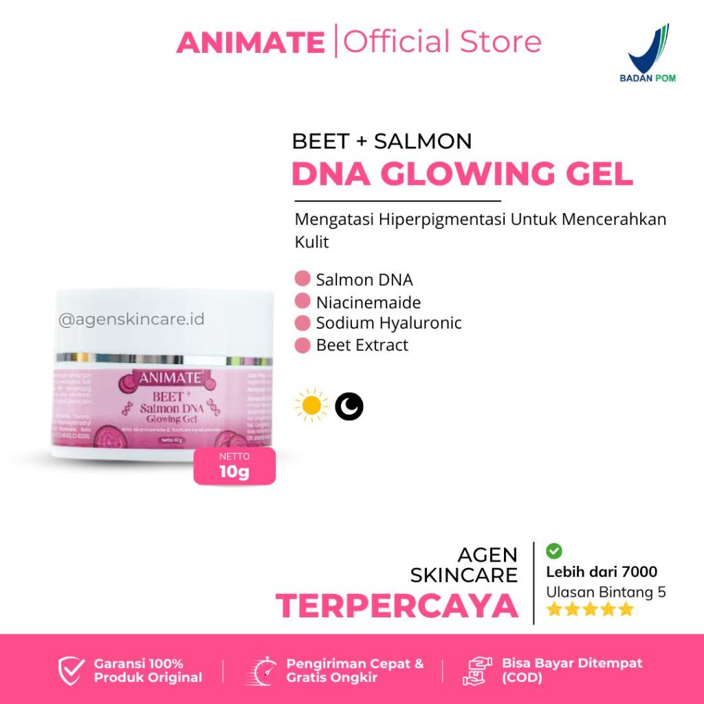 Jual Animate Beet + Salmon DNA Glowing Gel 10 gr | Shopee Indonesia