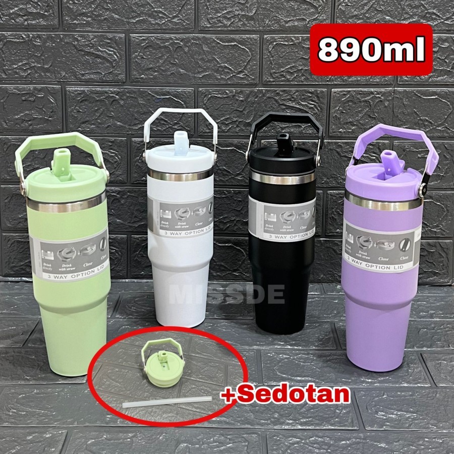 Jual TUMBLER MUG 900ML STAINLESS STEEL / 30 OZ VACUUM INSULATED / TUMBLER JUMBO 890ML WITH ...