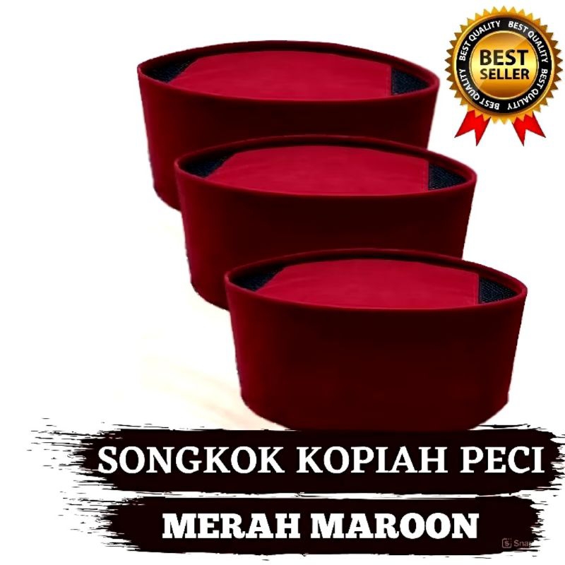 Jual Kopiah merah peci maroon songkok merah maroon polos peci betawi ...