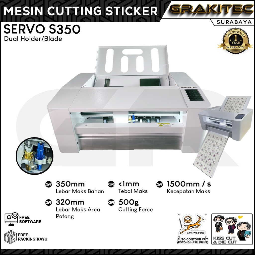 Jual Grakitec Mesin Cutting Sticker Servo S350 PRO Dual Holder Blade ...