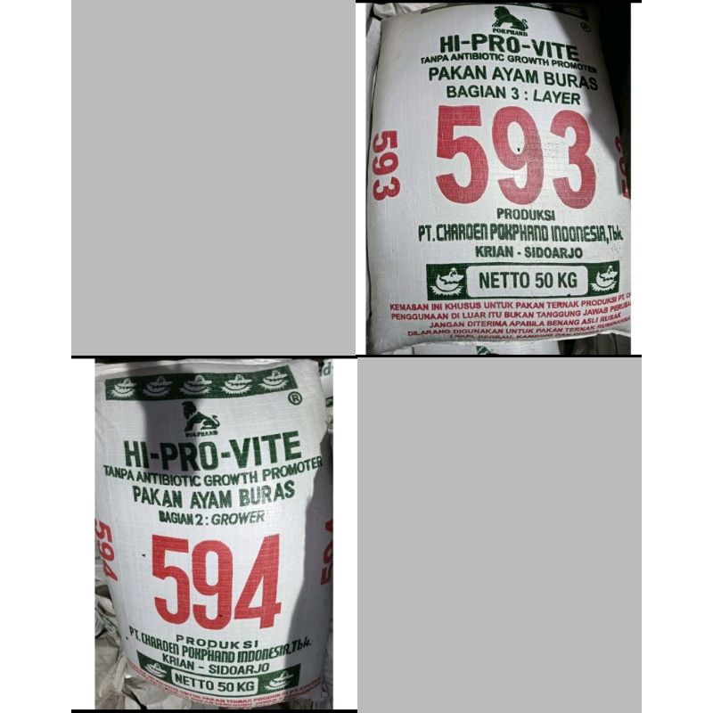 Jual Pur Ayam 593 HI PRO VITE Pakan ayam layer ayam Bangkok/kampung ...