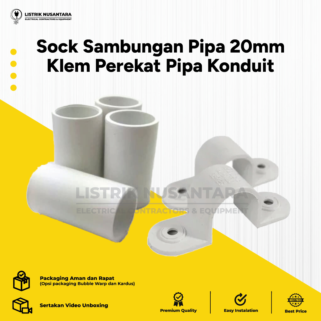 Jual Sock Clamp Pipa Conduit 20MM - Sok Klem Sambungan Pipa Konduit ...