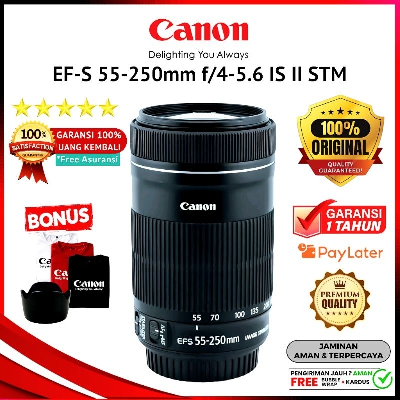 Jual Lensa Tele Canon EF-S 55-250mm f/4-5.6 IS STM for Canon DSLR APSC ...