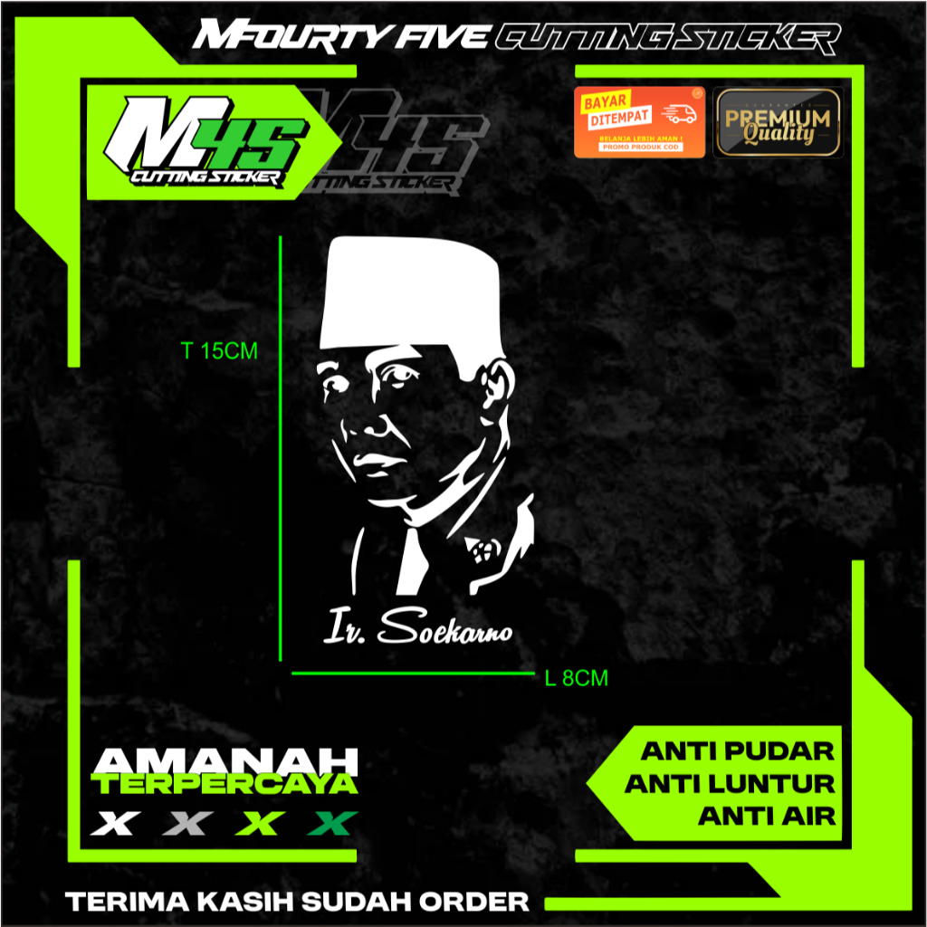Jual Sticker IR. SOEKARNO Cutting Sticker | Shopee Indonesia
