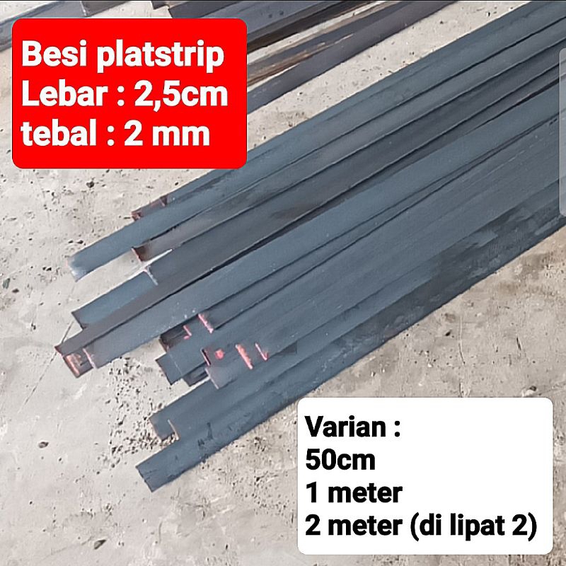Jual PLAT BESI STRIP ukuran lebar 2,5cm tebal 2mm potongan 50cm,1 meter ...