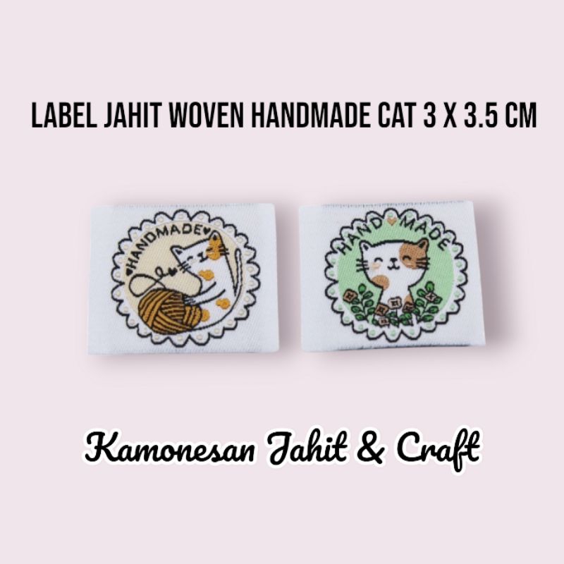 Jual Label Jahit Woven Handmade Cat 3x3.5cm (10 Pcs) | Shopee Indonesia