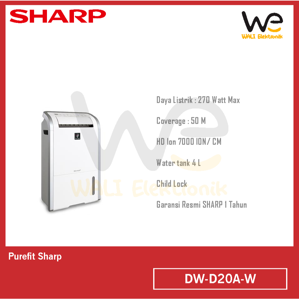 Jual Sharp Dehumidifier DW-D20A-W Plasmacluster/DWD20AW | Shopee Indonesia