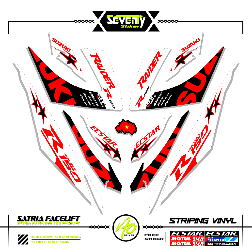 Jual STRIPING SATRIA FU FACELIFT MOTIF X4 STIKER LIS SUZUKI RAIDER R150 ...