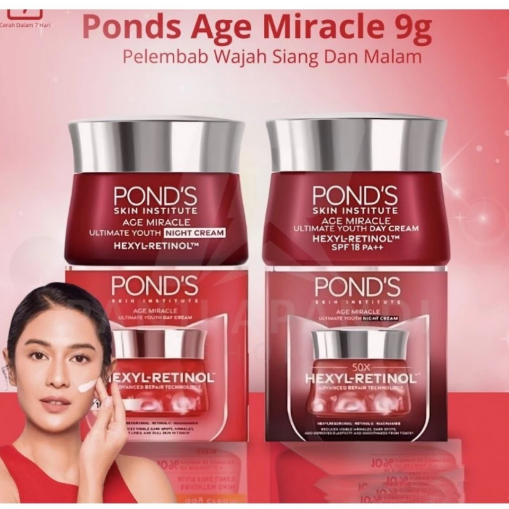 Jual Ponds Age Miracle Day & Night Cream Moisturizer Anti Aging+Glowing ...