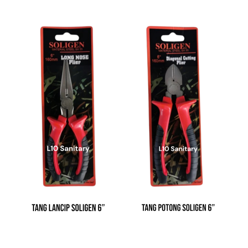 Jual SOLIGEN Tang Lancip Potong 6" / Tang Potong Gagang Karet SOLIGEN 6 ...