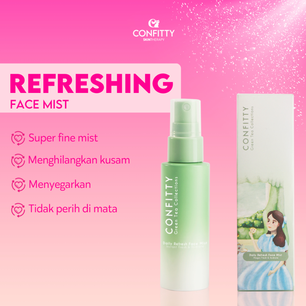 Jual CONFITTY Greentea Daily Refresh Face Mist | Hidrasi Kulit Kering ...