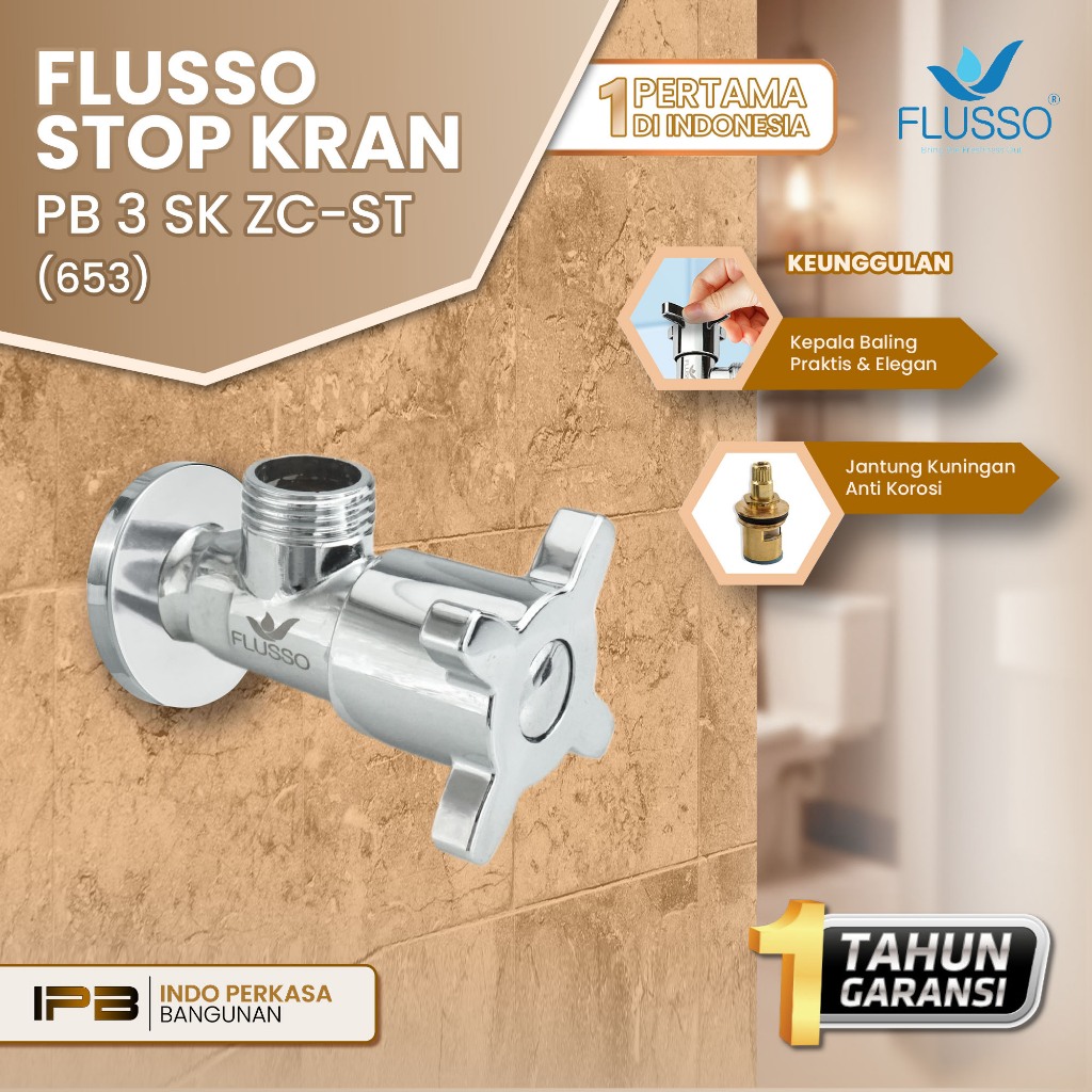 Jual FLUSSO Stop Kran Stainless Model Baling Stop Kran Single Jet ...