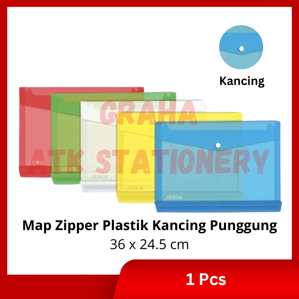 Jual [1 Bungkus] Map Plastik Kancing Punggung Transparan / Map Folder ...