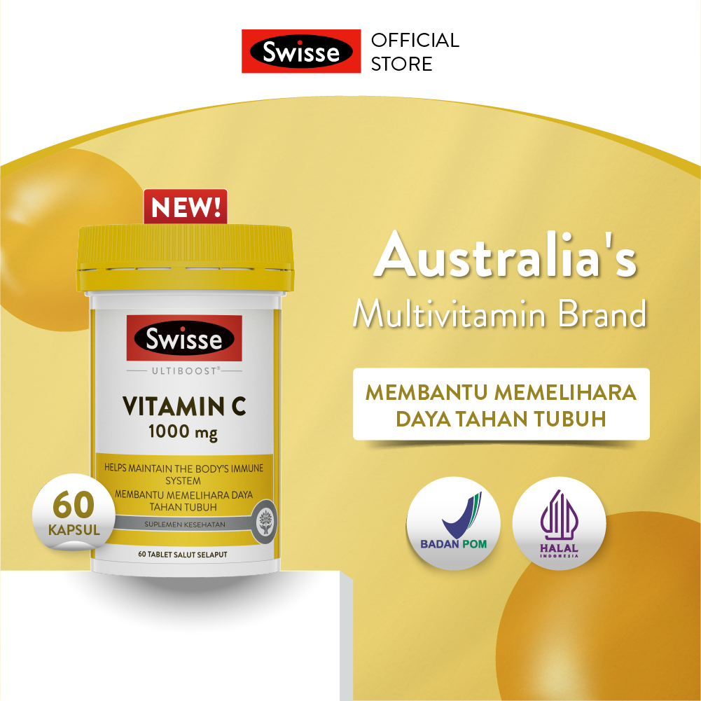 Jual Swisse Ultiboost Vitamin C 1000mg 60 Tablets - Multivitamin untuk Membantu Memelihara Daya ...