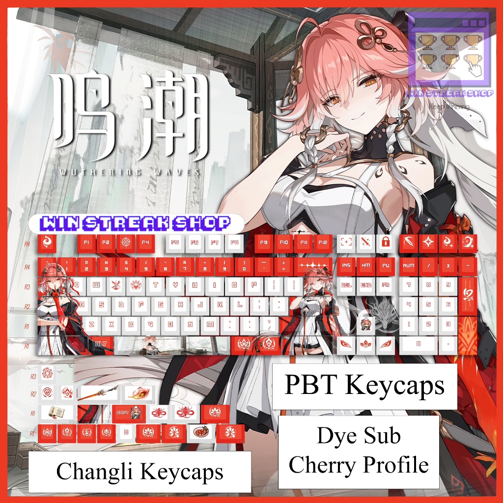 Jual Wuthering Waves Keycaps - Changli Keycaps PBT/ PBT Keycaps Changli ...