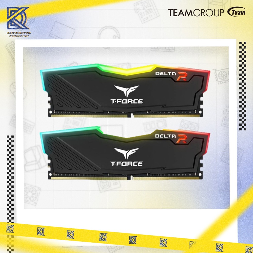 Jual TEAM RAM LONGDIMM DELTA RGB DDR4 PC25600 3200MHZ DUAL CHANNEL 16GB ...