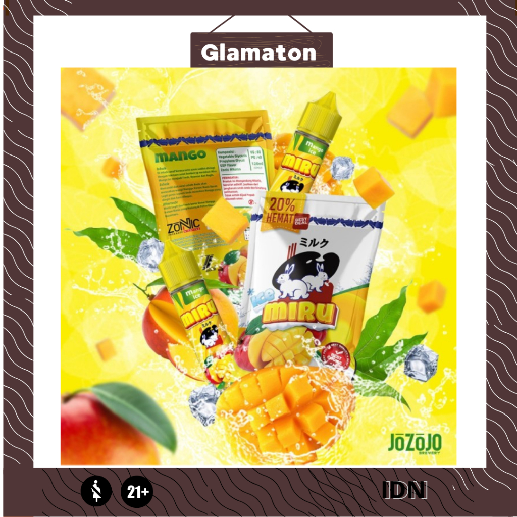 Jual LIQUID MIRU V4 MANGO ICE 60ML - 3MG ORIGINAL LIQUID FREEBASE 60ML ...