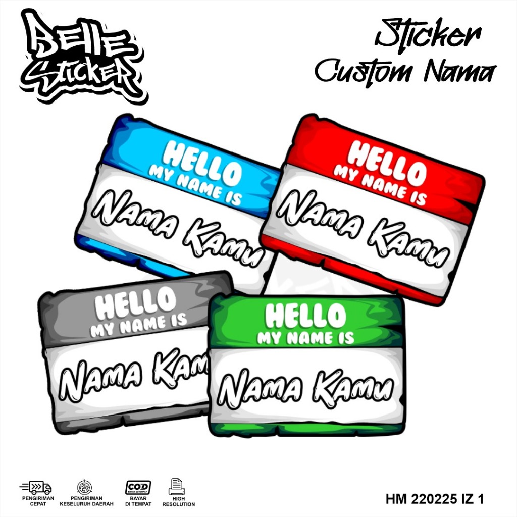 Jual Stiker Nama custom Waterproof stiker label nama anak anti air ...