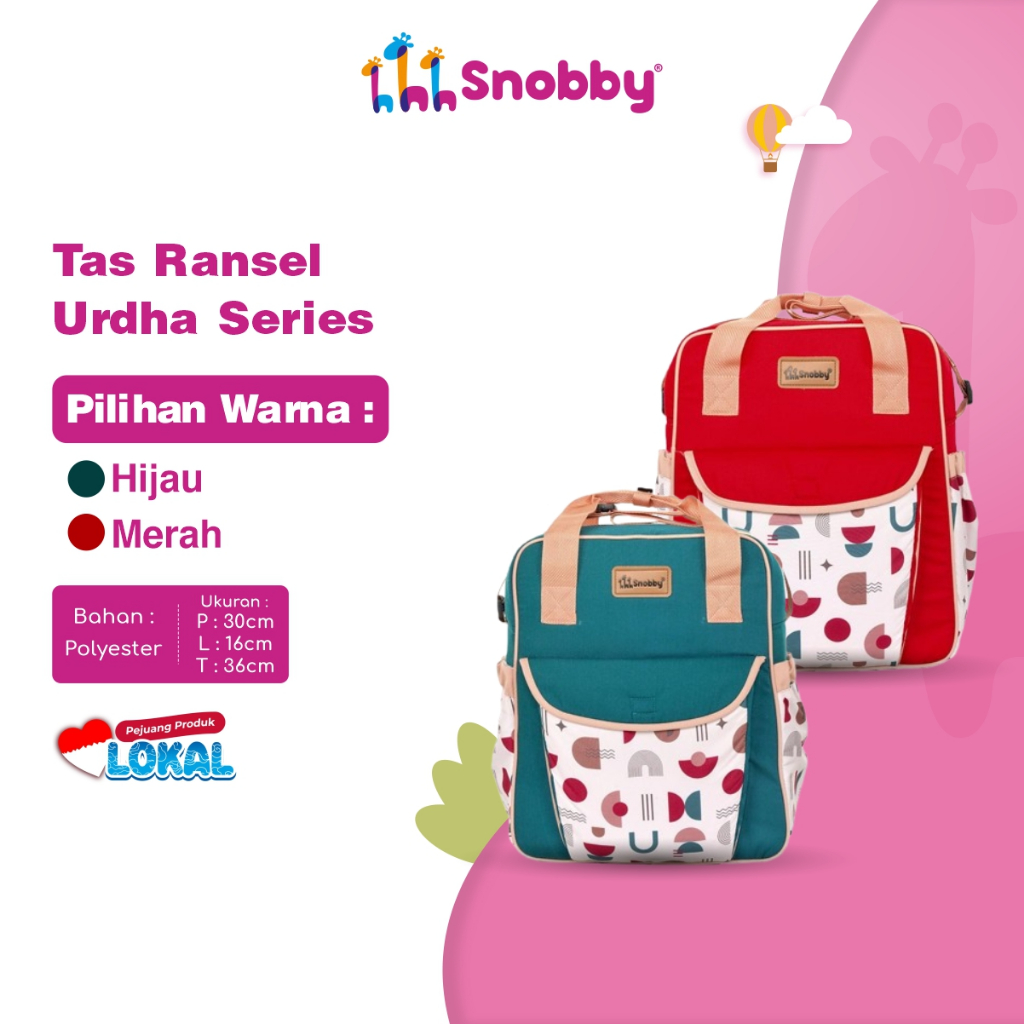 Jual Snobby Tas Ransel Bayi Diaper Bag Multifungsi Saku Motif Urdha ...