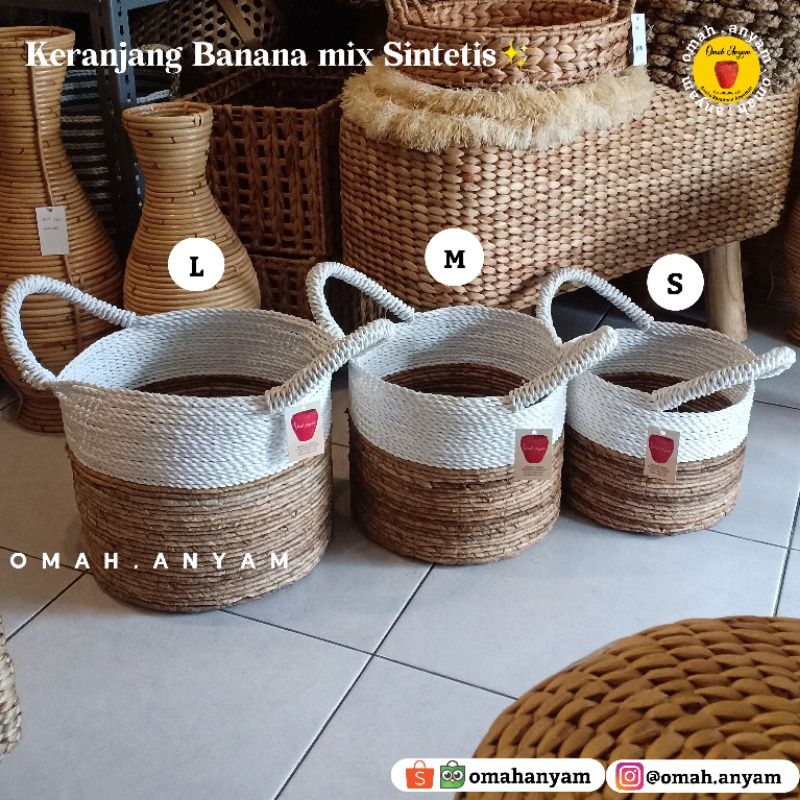 Jual cover pot tanaman hias banana pelepah pisang dan sintetis putih ...