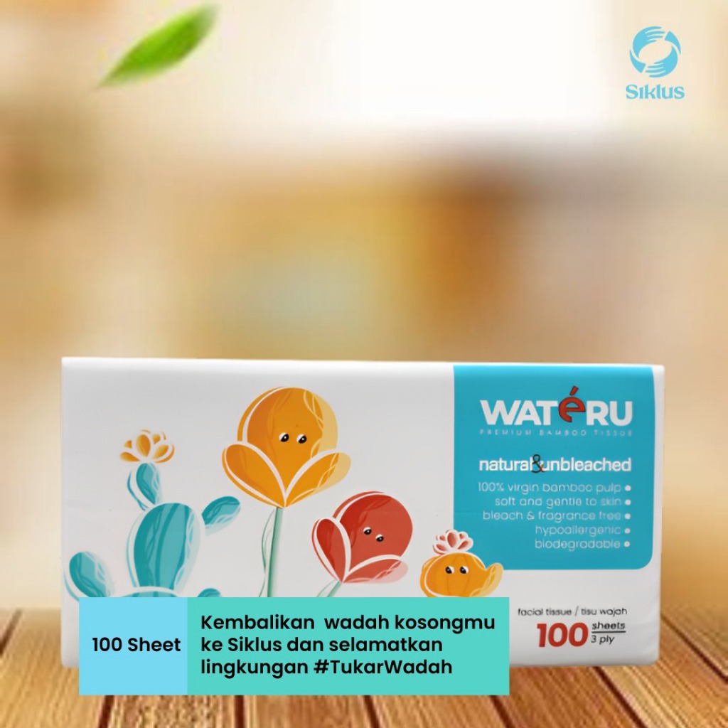Jual Wateru Premium Bamboo Tissue / Tisu Bambu - Facial 100 Sheets ...