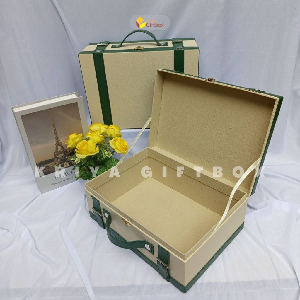 Jual Box Hampers Model Koper Warna Cream Ukuran 33x24x13 | Giftbox ...